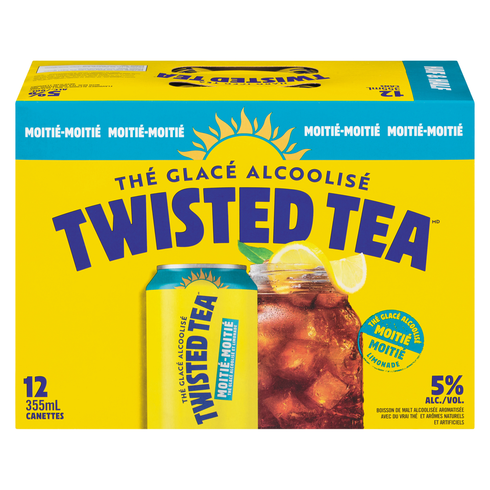 Boisson de malt alcoolisée moitié-moitié en canette - 5% alcool