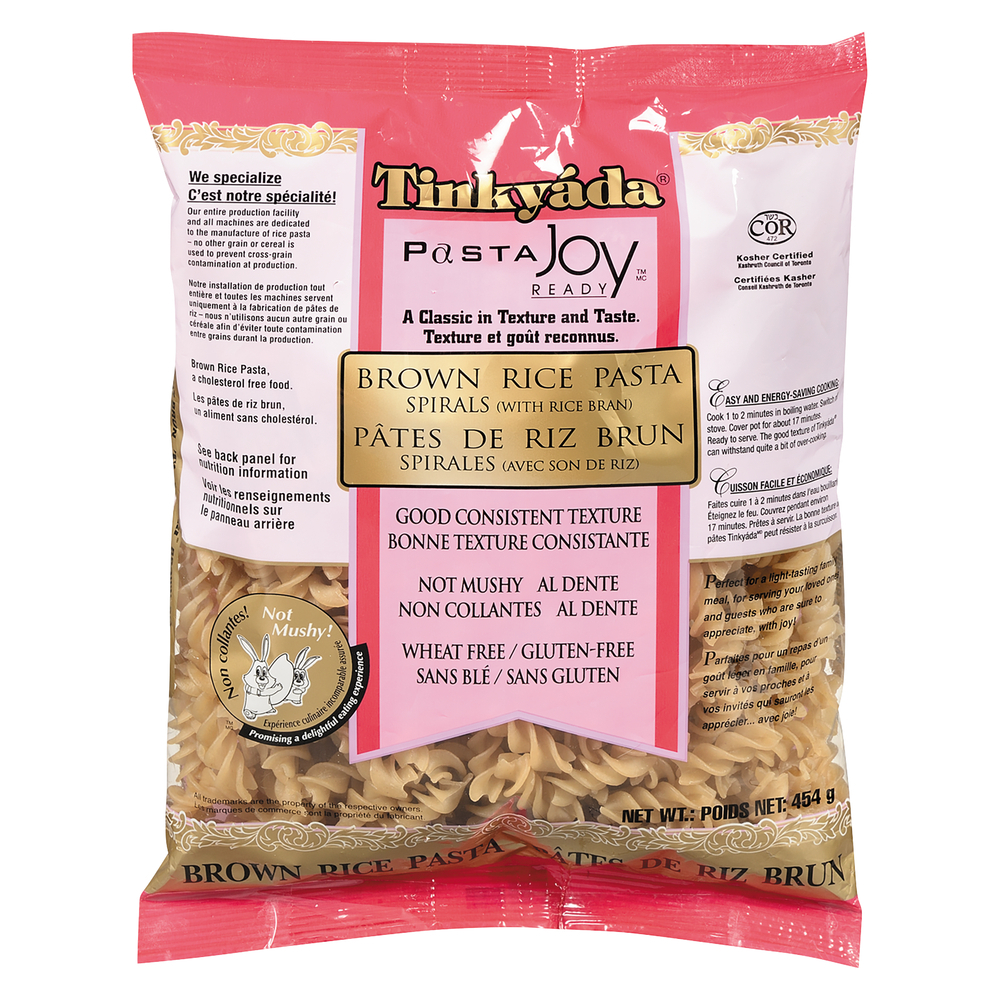 Pâtes alimentaires spirales de riz brun sans gluten