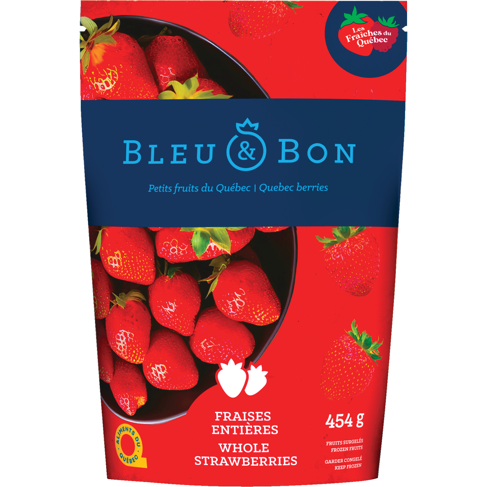 Fraises entières du Québec surgelé