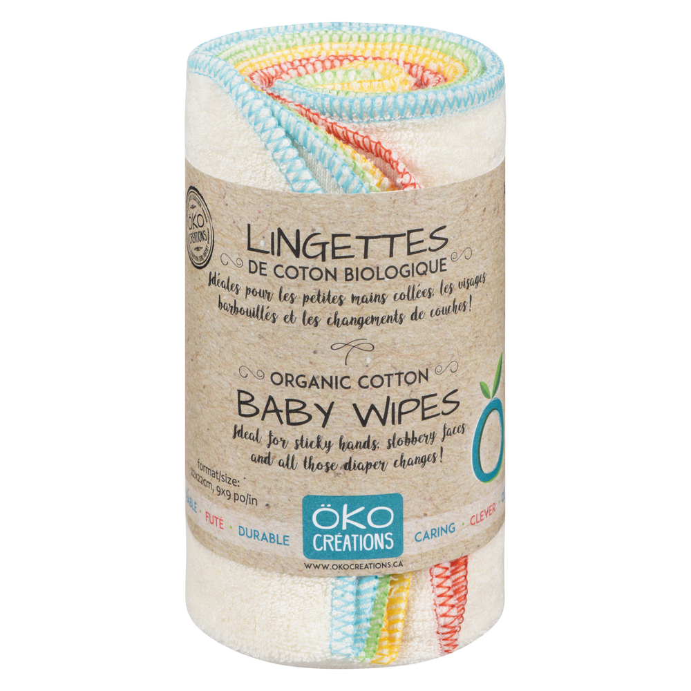 Lingettes Bebe de coton biologique (Paquet de 4)