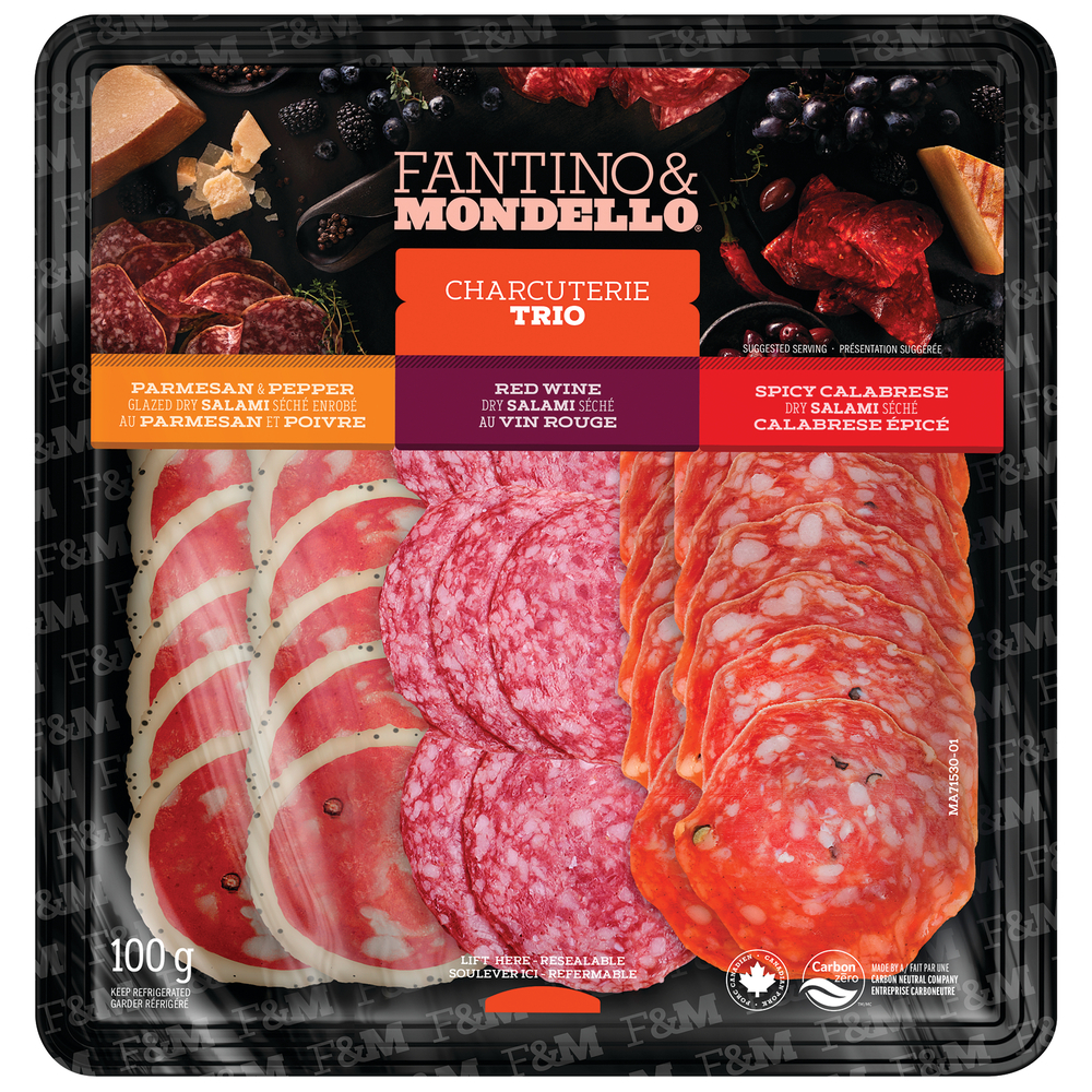 Salami séché trio tranché mince