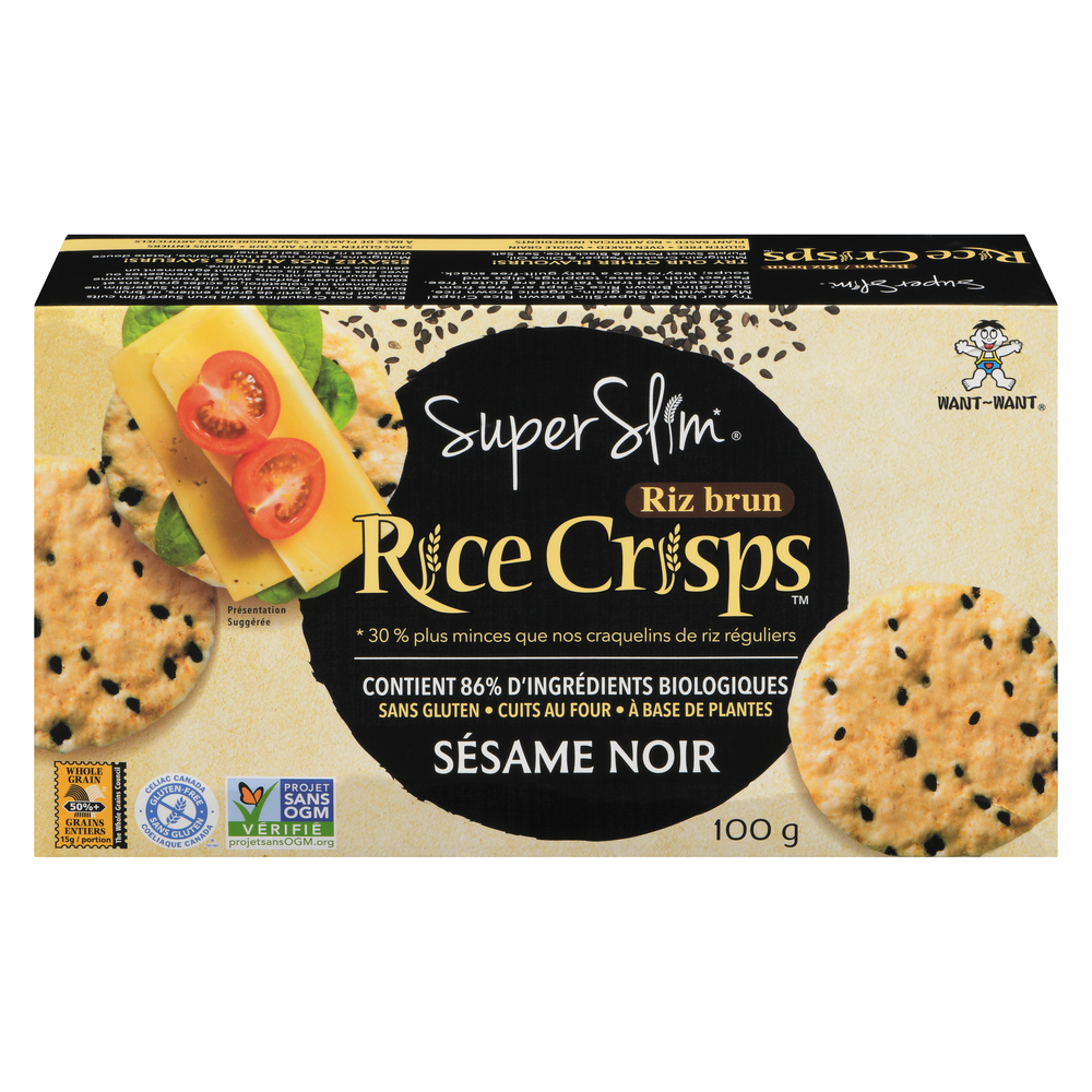 Craquelins de riz au sésame noir