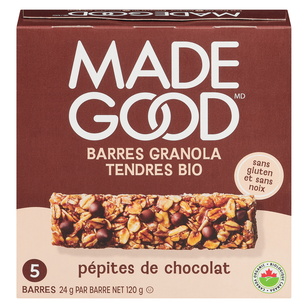 Barres granola au chocolat biologiques