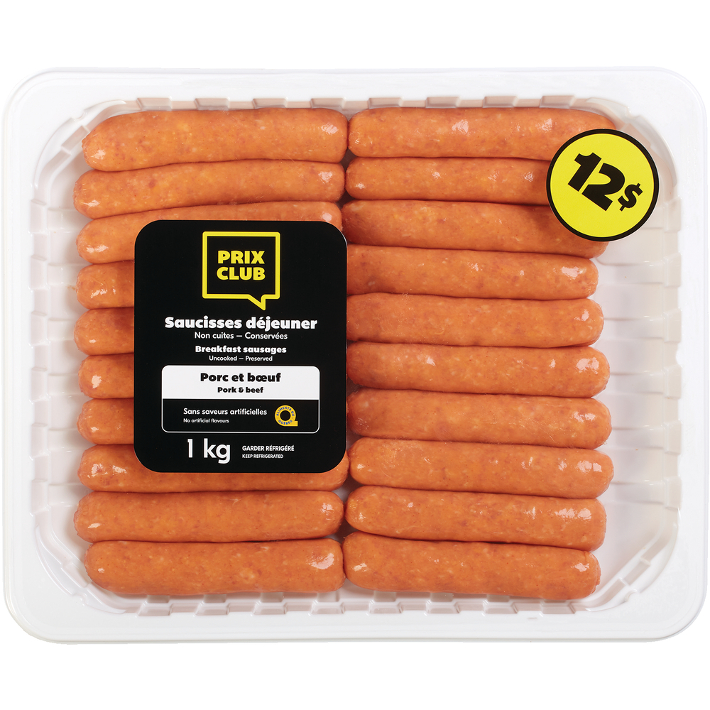 Saucisse dejeuner porc boeuf
