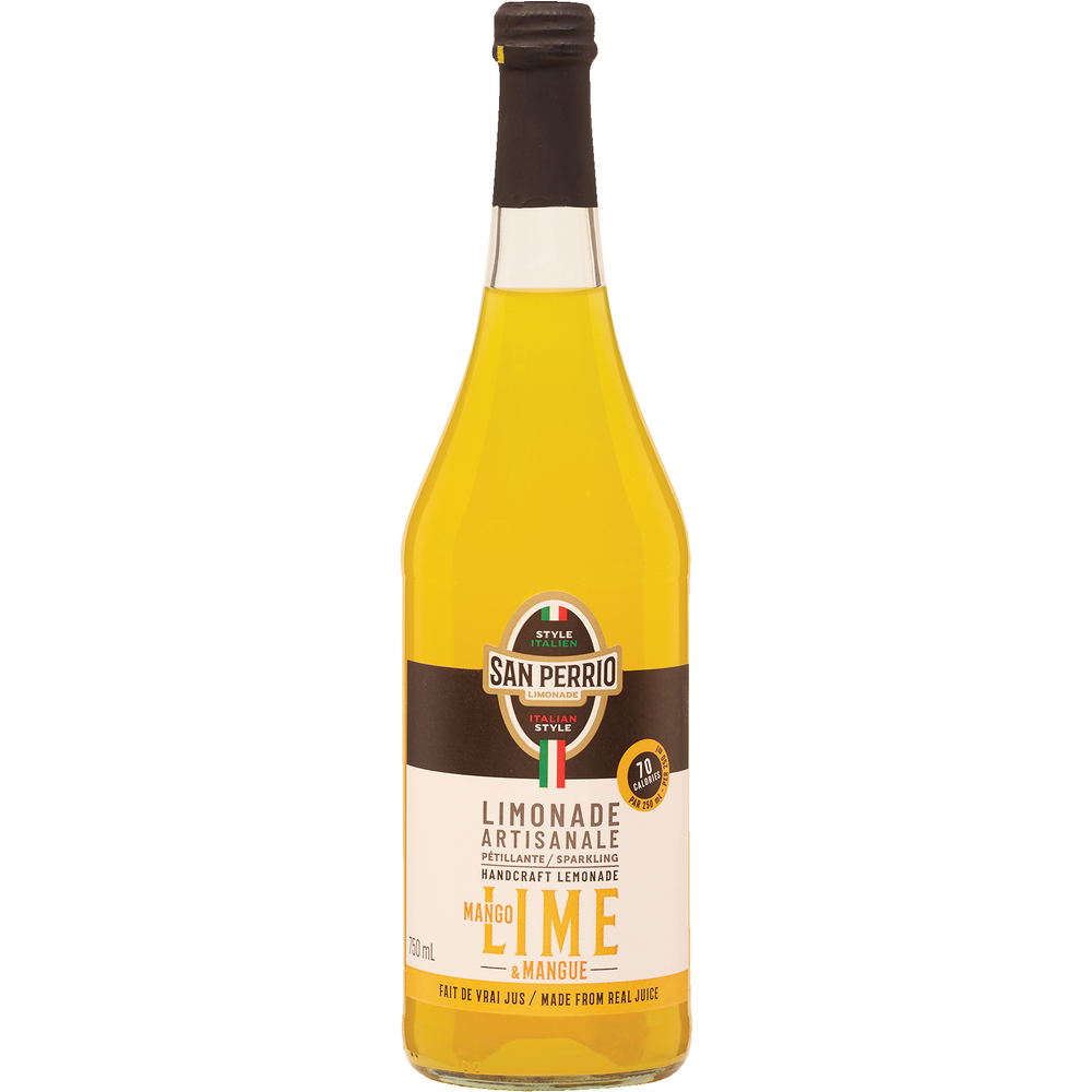 Limonade artisanale pétillante à la mangue lime