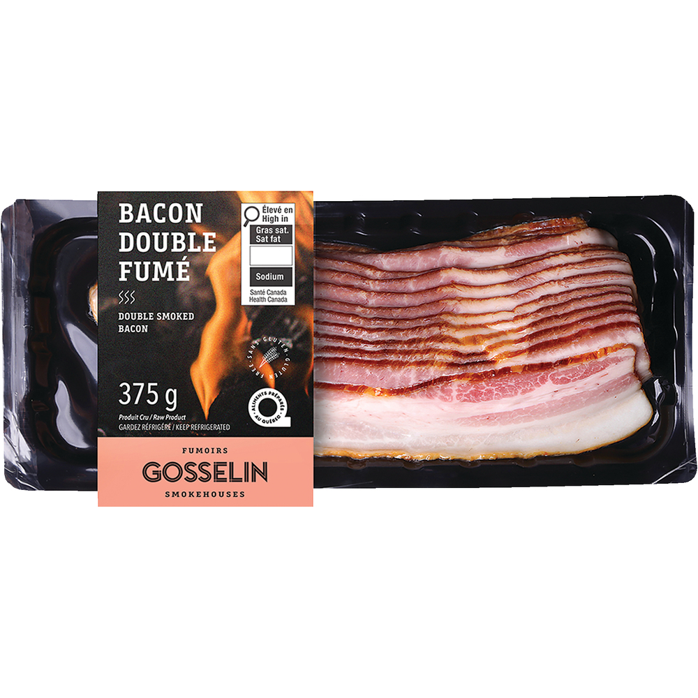 Bacon tranché double fumé