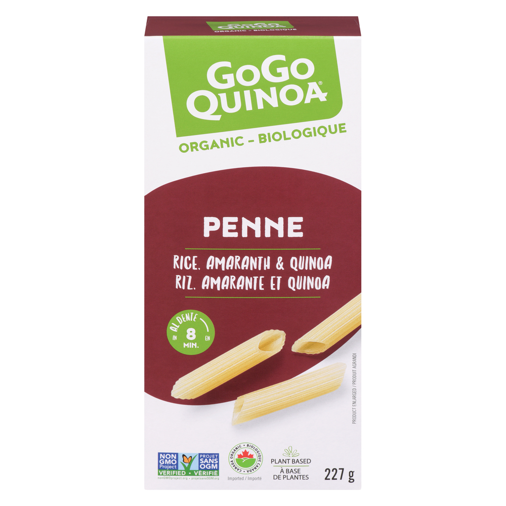 Pâtes alimentaires penne de riz et amarante sans gluten